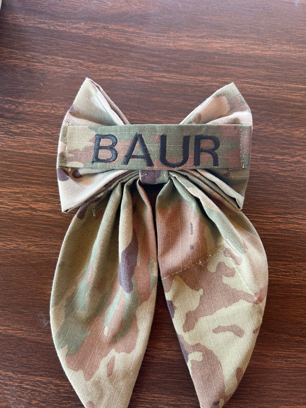 Personalized Bow Made From Actual Military Uniform Gift | Honor Barn