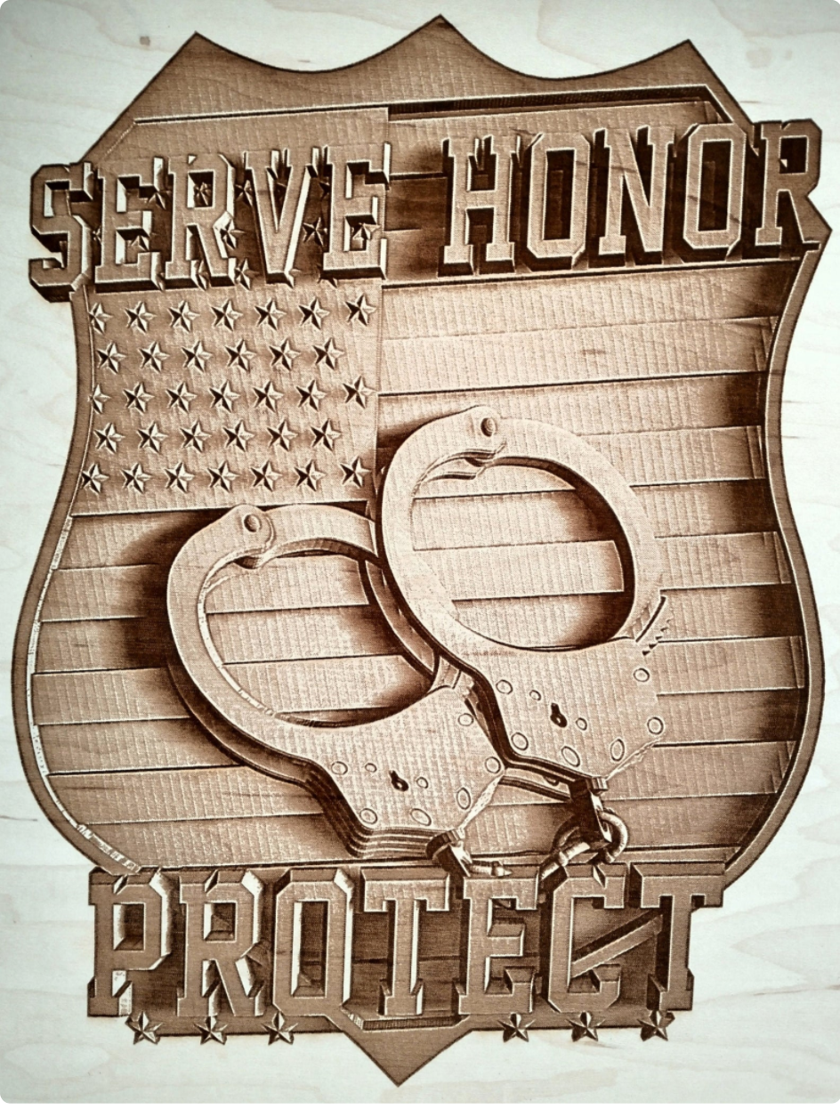 Serve, Honor & Protect | Law Enforcement Appreciation Plaque – Honor Barn